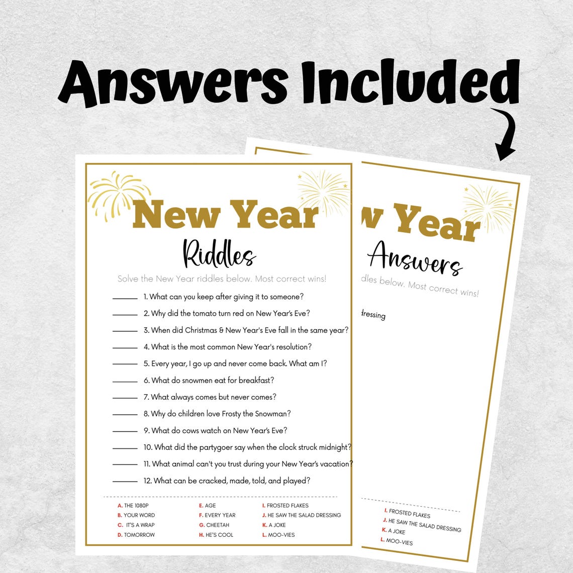 New Year Trivia, Riddles, New Year Games, New Year Party Games, New ...