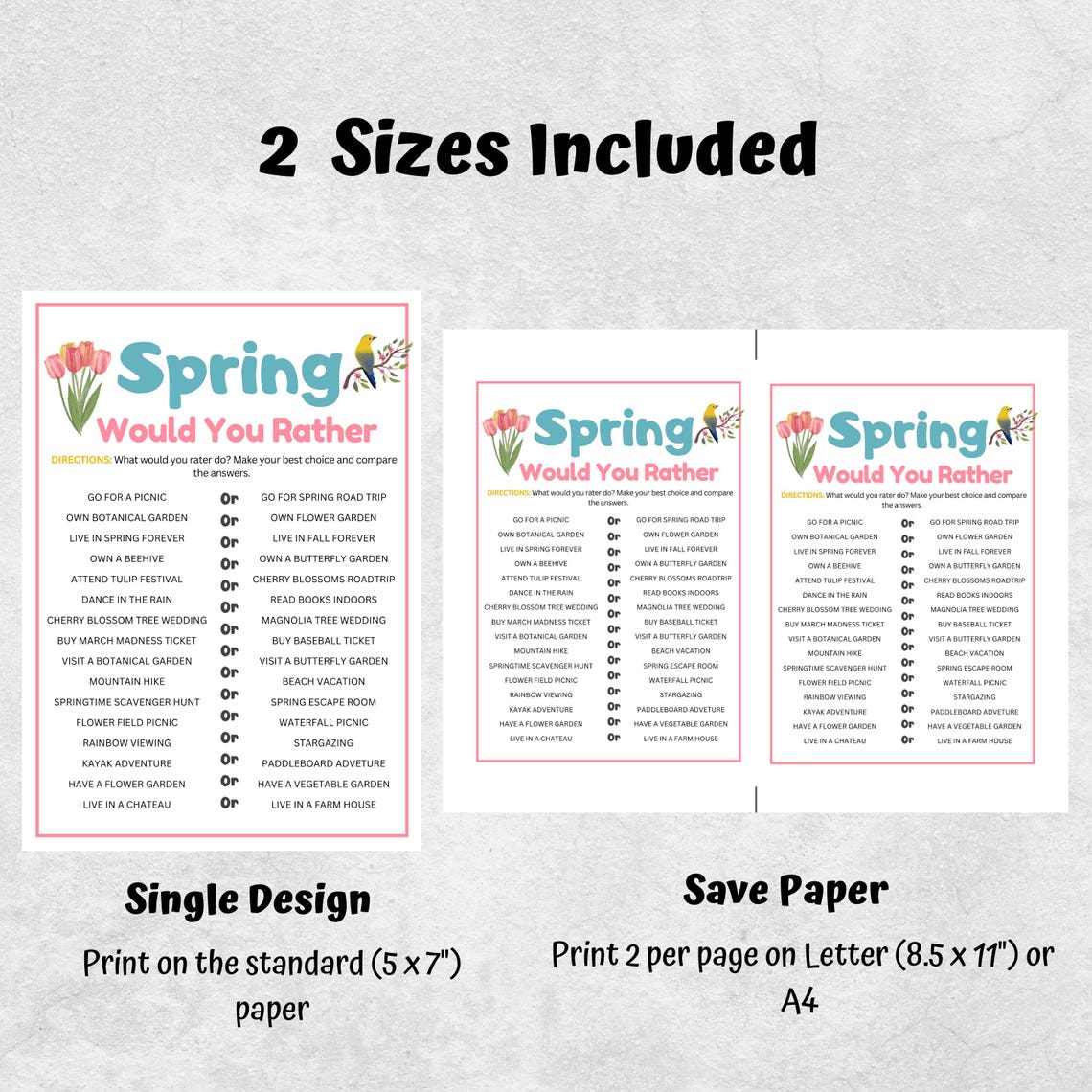 Spring Games, Would You Rather, Spring Party Games, Spring Games for ...