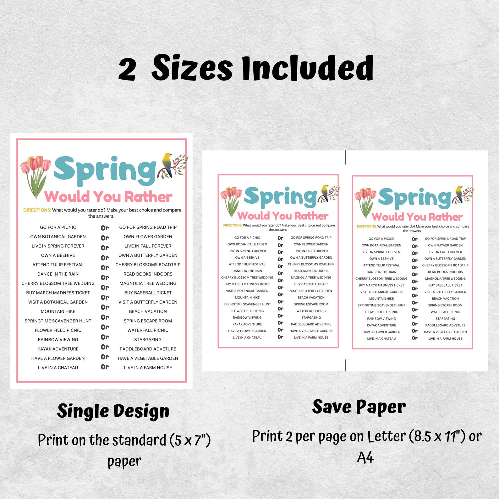 Spring Games, Would You Rather, Spring Party Games, Spring Games for ...