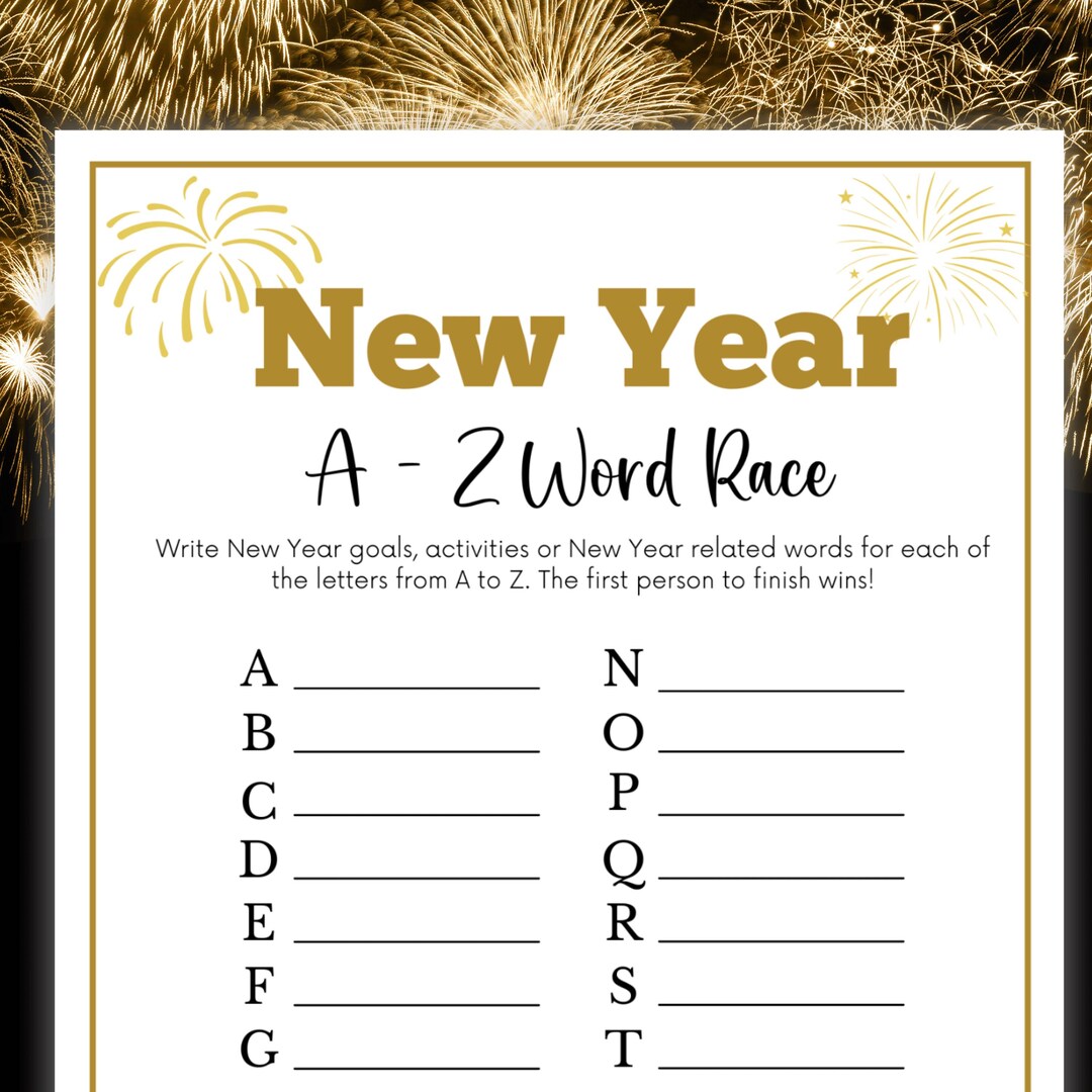 New Year Games, A to Z Word Race, New Year Party Games, Christmas Games ...