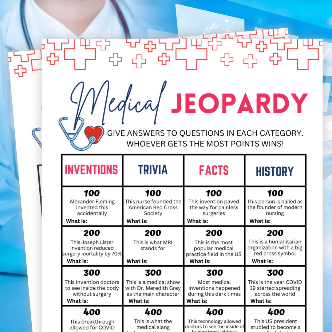 Medical Jeopardy, Medical Trivia Games, Medical Party Games for Doctors ...