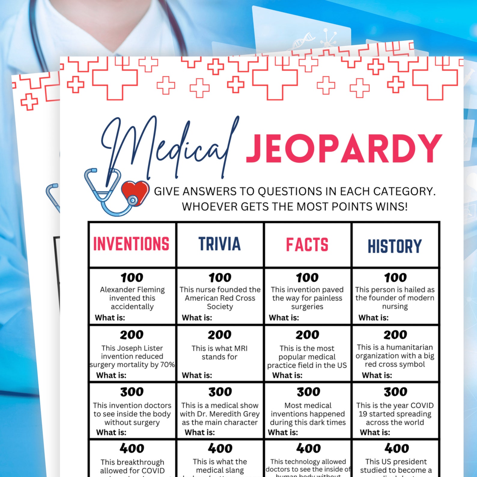 Medical Jeopardy, Medical Trivia Games, Medical Party Games for Doctors ...