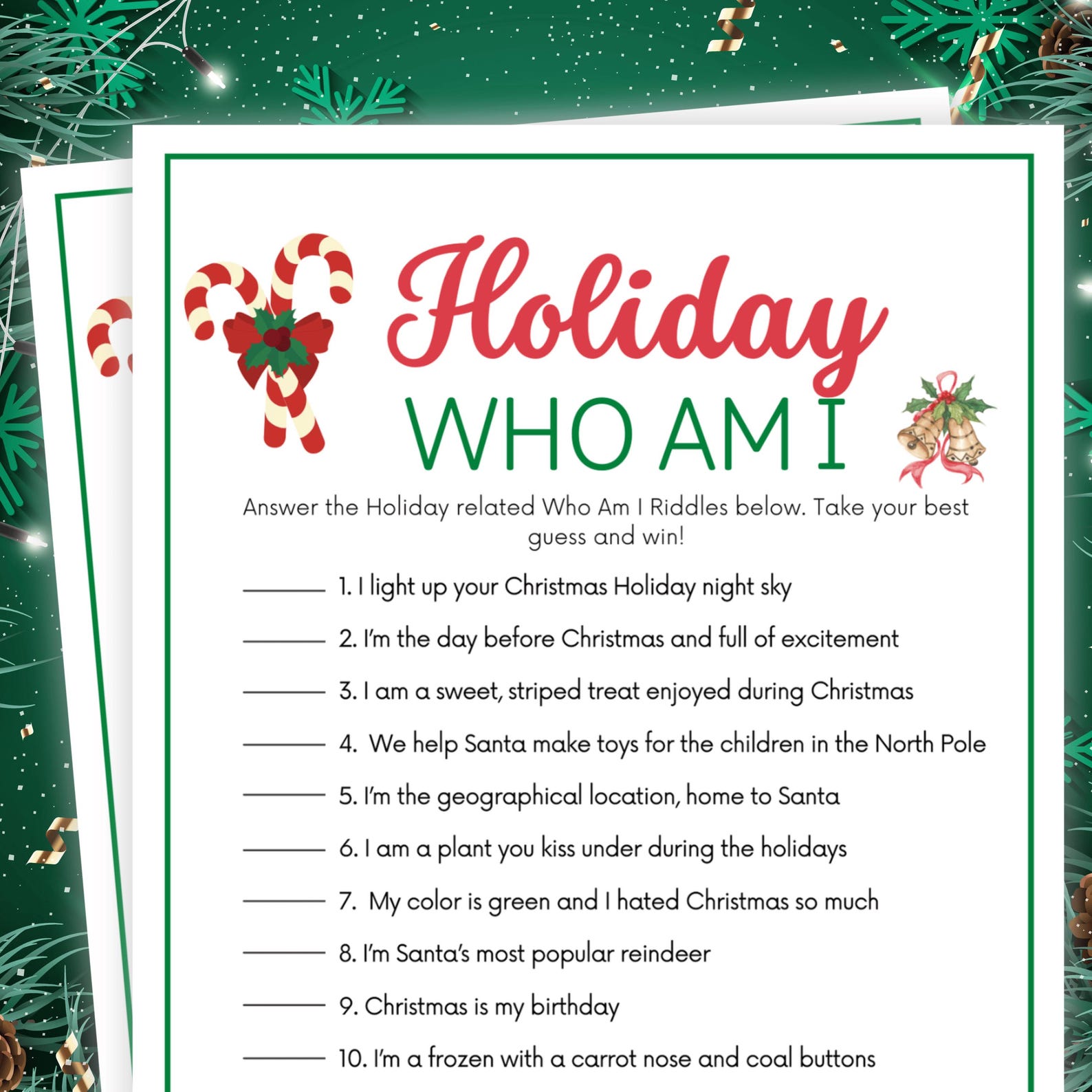 Holiday Games, Who Am I?, Holiday Party Games, Christmas Games, Holiday ...