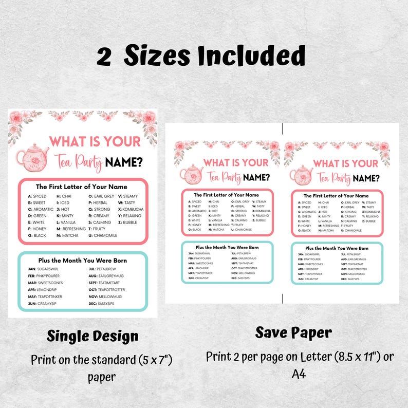 Tea Party Games, What is Your Tea Party Name, Ladies Tea Party Games ...