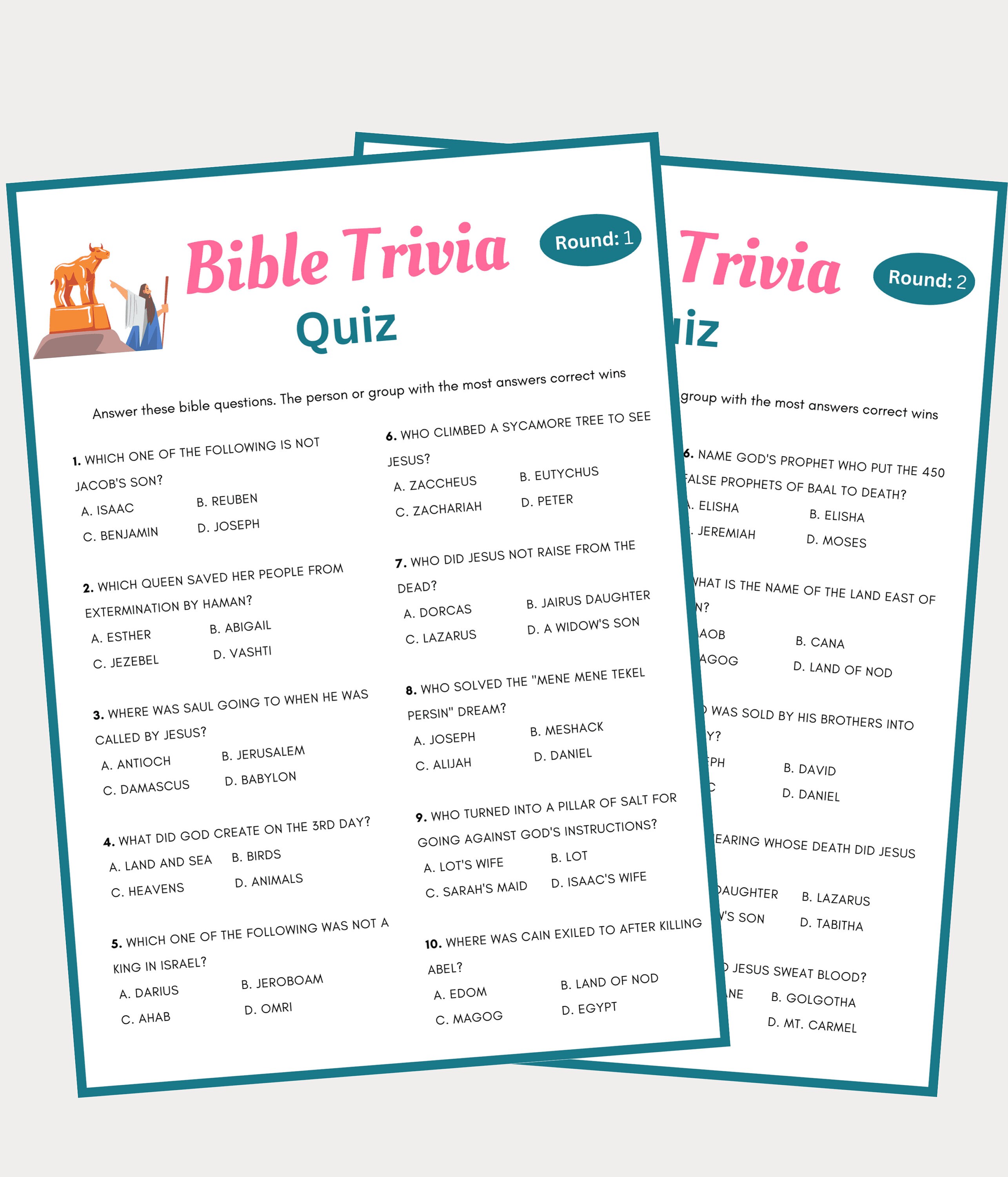Bible Games, Trivia Bundle, Womens Ministry Games, Bible Games for Kids ...