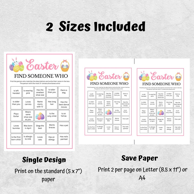 Easter Games, Easter Find Someone Who Bingo, Easter BINGO, Easter Game ...