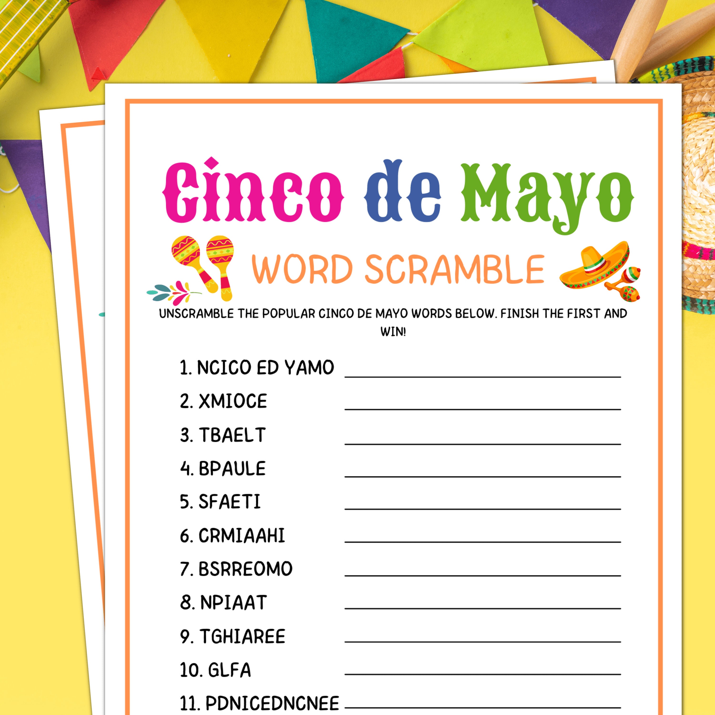 Cinco De Mayo Games, Word Scramble, Cinco De Mayo Games for Kids ...