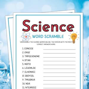 Science Games, Word Scramble, Classroom Games, Birthday Game for Kids ...