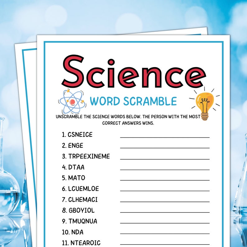 Science Games, Word Scramble, Classroom Games, Birthday Game for Kids ...