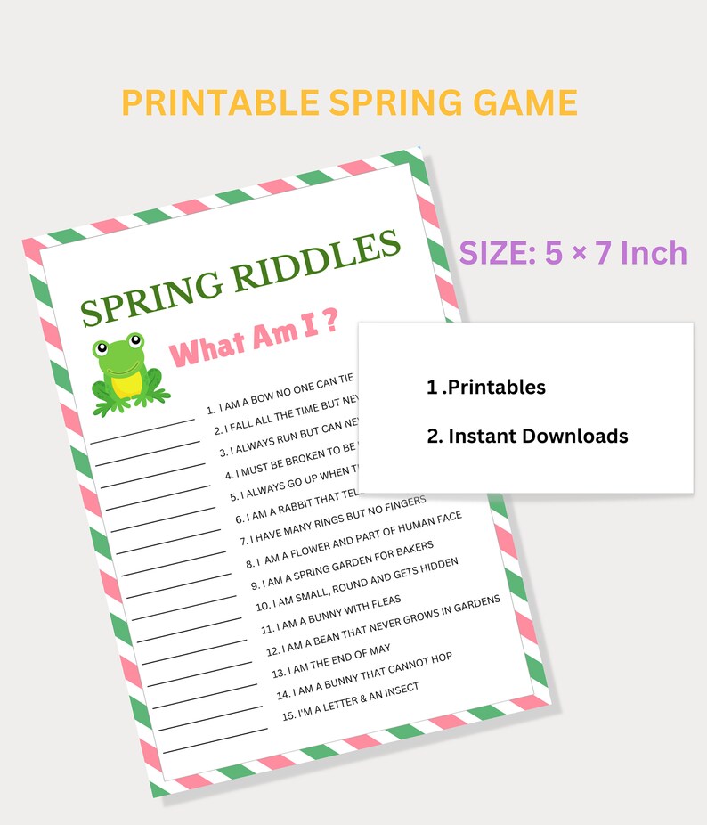 Spring Riddles, What Am I Riddles, Riddles for Kids, Easter Riddles ...