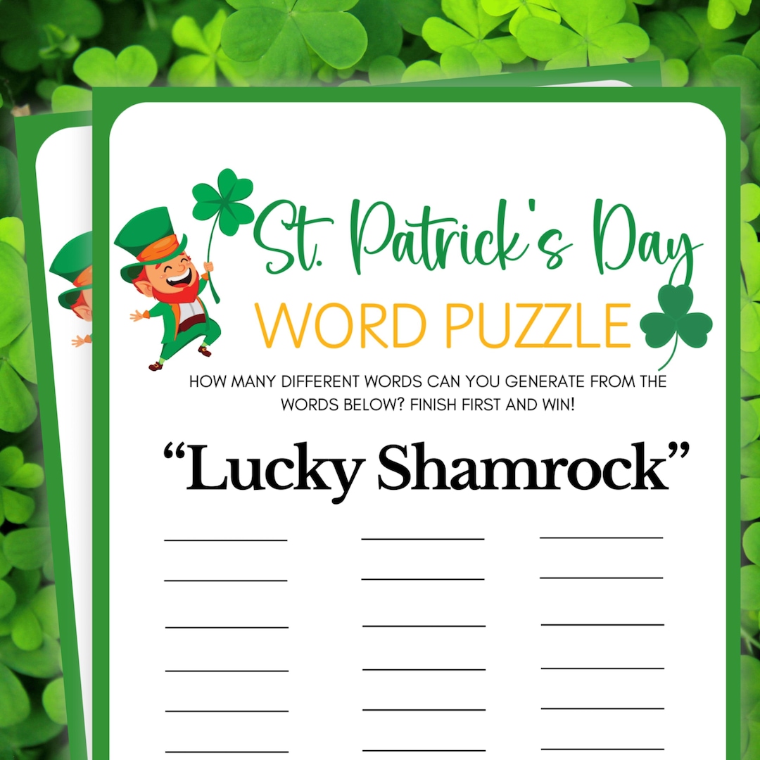 St Patricks Day Games, St Patricks Day Word Puzzle, St. Patrick's Day ...