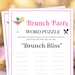Brunch Games, Word Puzzle, Brunch Party Game, Birthday Brunch Party ...