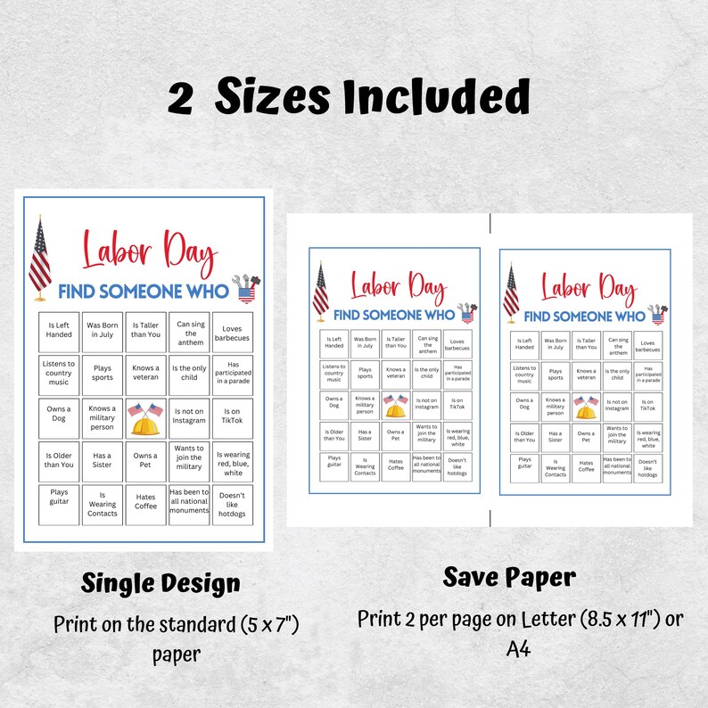 Labor Day Games, Find Someone Who BINGO, Labor Day Party Games ...