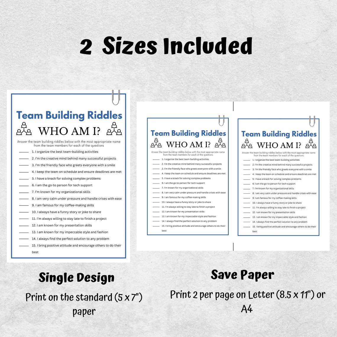 Team Building Games, Who Am I Riddles, Team Building Trivia, Party ...