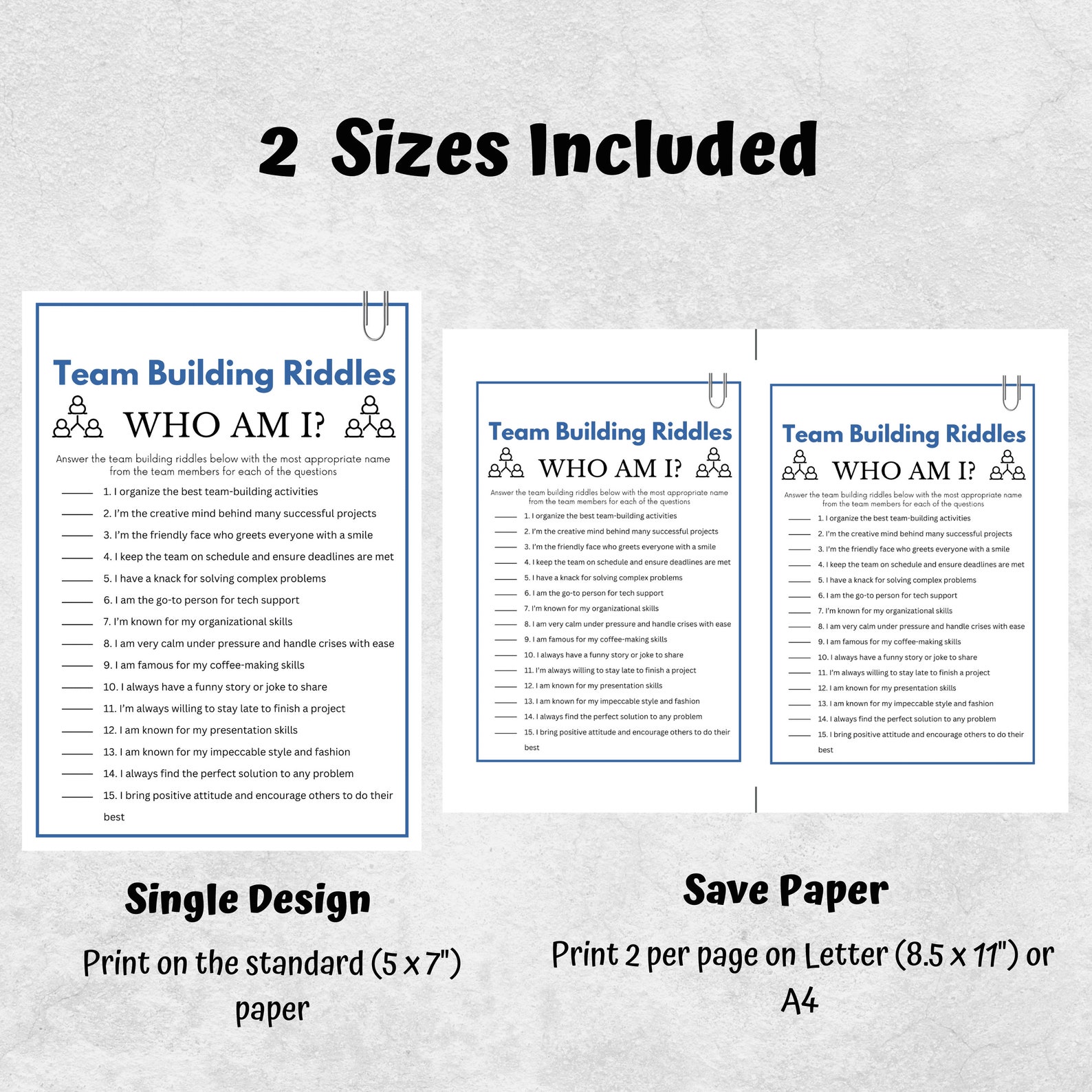 Team Building Games, Who Am I Riddles, Team Building Trivia, Party ...