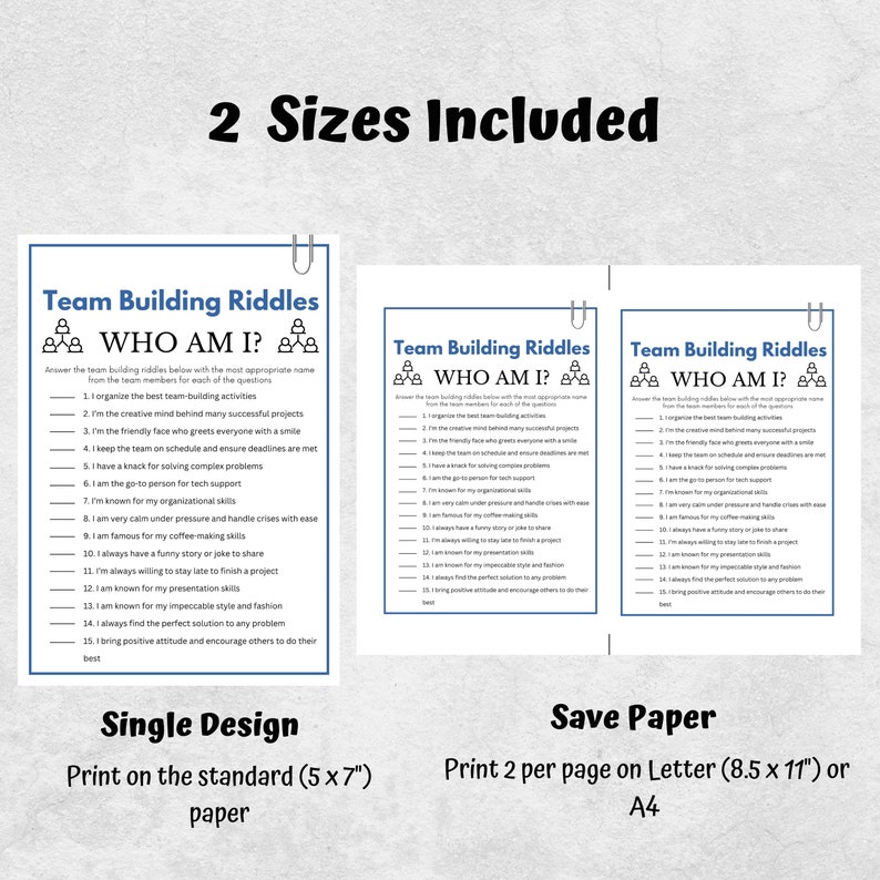 Team Building Games, Who Am I Riddles, Team Building Trivia, Party ...