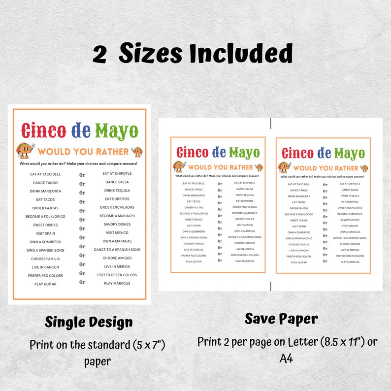 Cinco De Mayo Games, Would You Rather, This or That, Cinco De Mayo ...