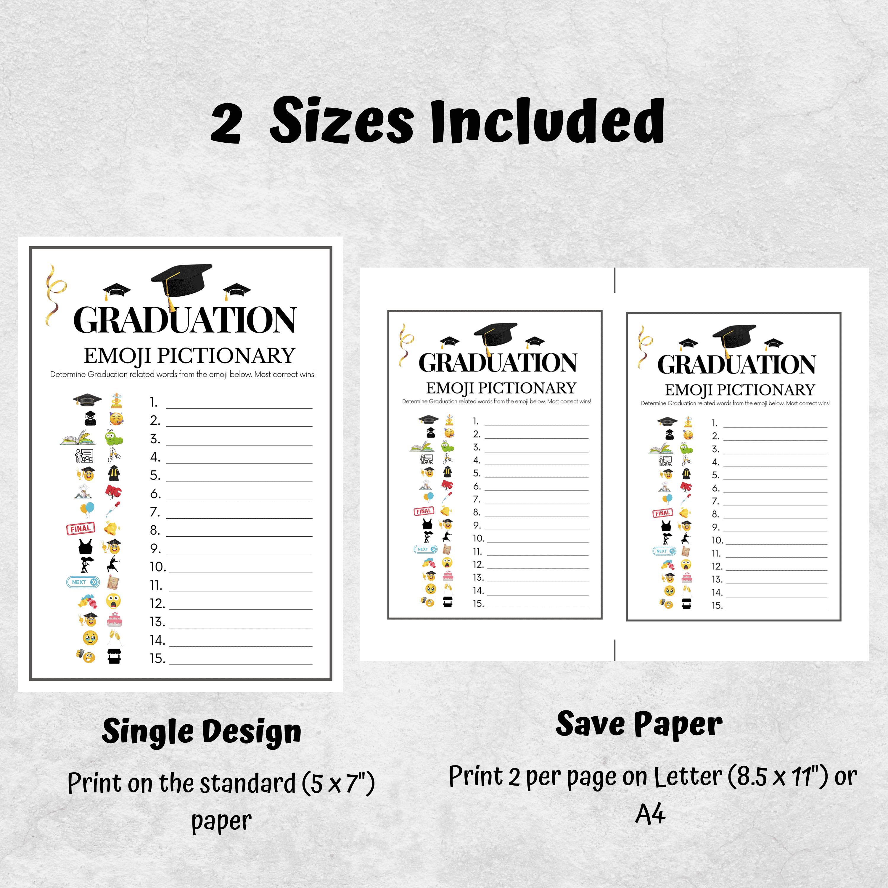 Graduation Emoji Pictionary, Graduation Games, College Graduation Games ...