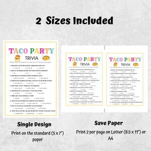 Taco Trivia, Taco Tuesday Games, Taco Themed Party Game for Kids ...