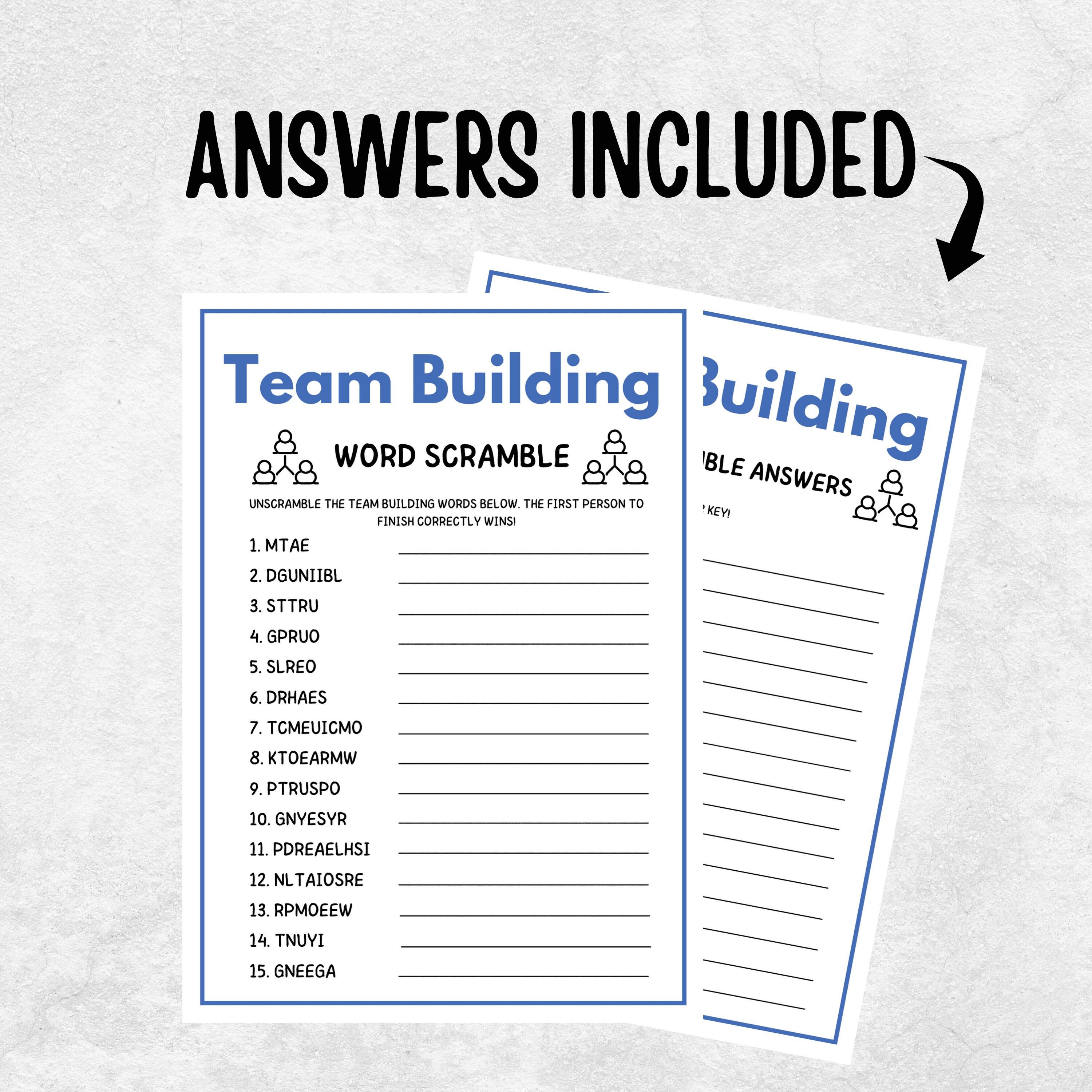Team Building Games, Team Building Word Scramble, Team Building Party ...