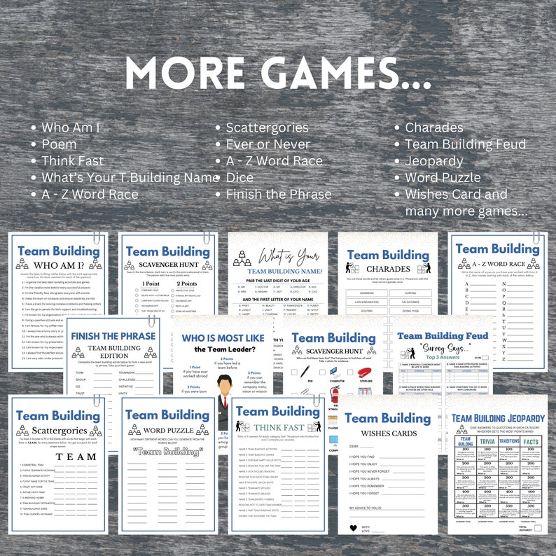 Team Building Games Bundle, 35 Game MEGA Bundle, Party Games for ...