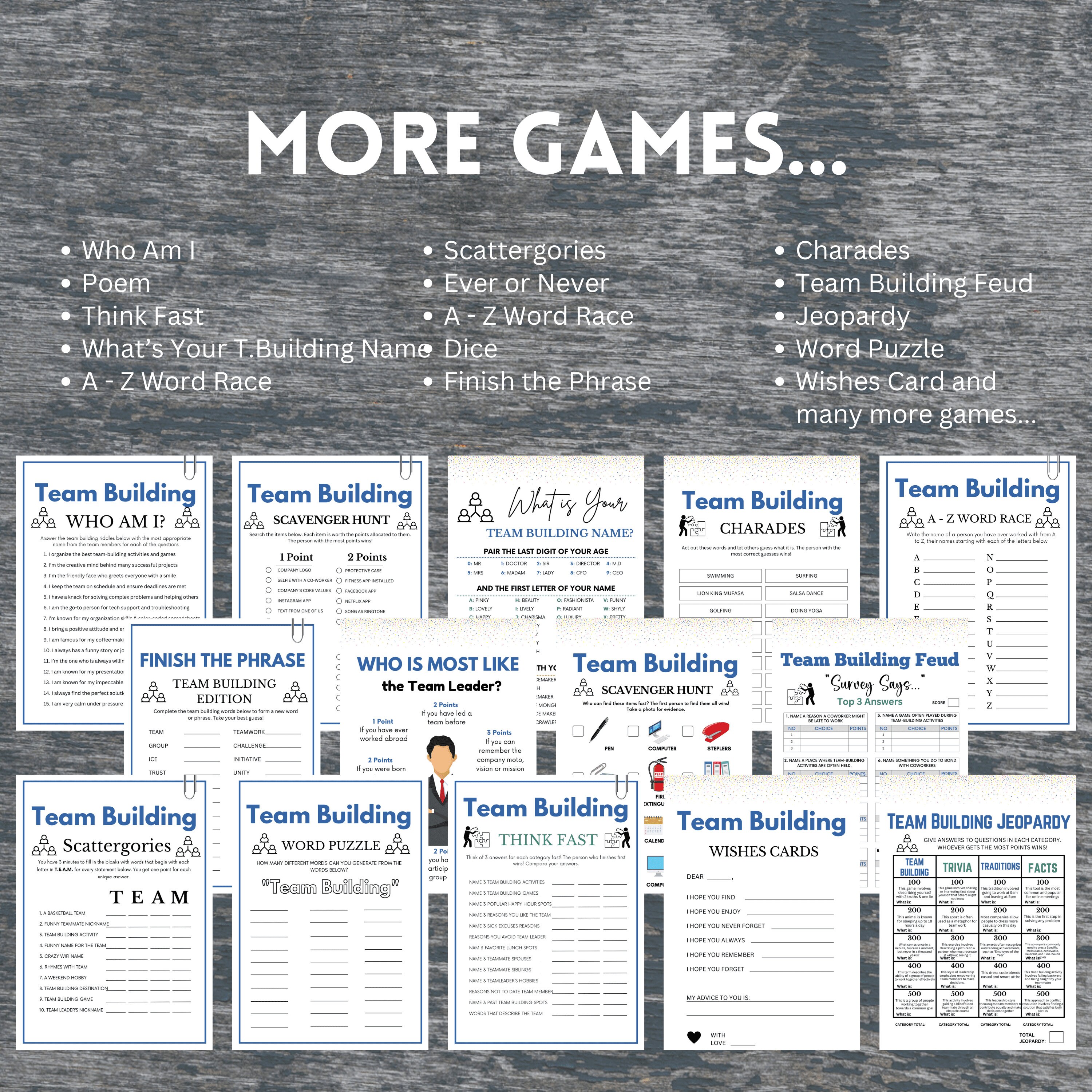 Team Building Games Bundle, 35 Game MEGA Bundle, Party Games for ...