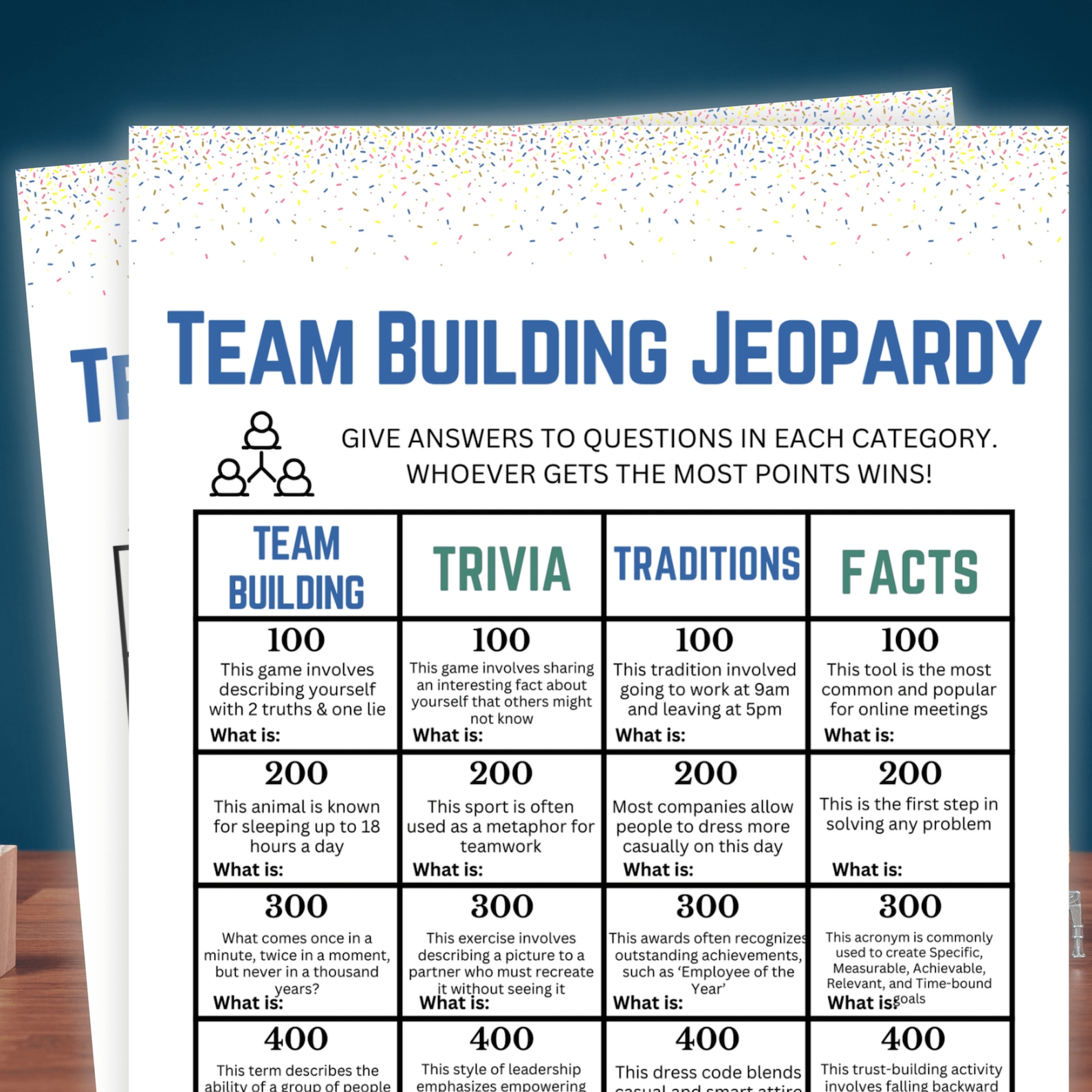 Team Building Trivia, Jeopardy, Team Building Games, Team Building ...