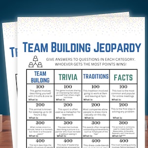 Team Building Trivia, Jeopardy, Team Building Games, Team Building ...
