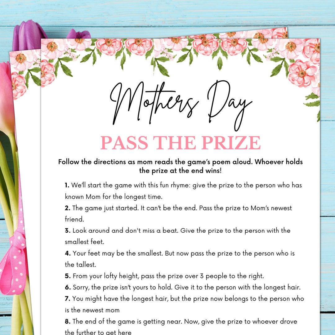 Mothers Day Games, Pass the Prize, Mothers Day Party Games, Games for ...
