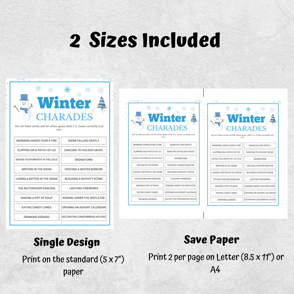 Winter Games, Charades, Winter Party Games, Winter Class Games, Office ...