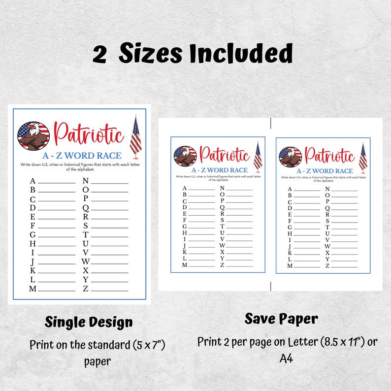 Patriotic Games, A - Z Word Race, Labor Day Game, Veterans Day Games ...