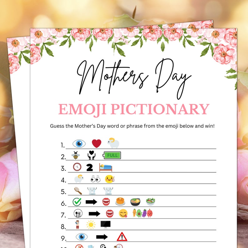 Mothers Day Trivia, Emoji Pictionary, Mothers Day Games for Kids ...