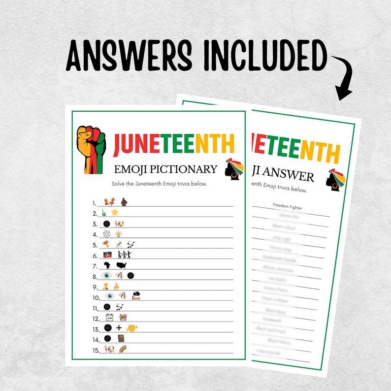 Juneteenth Games, Emoji Pictionary, Juneteenth Party Games, Black ...