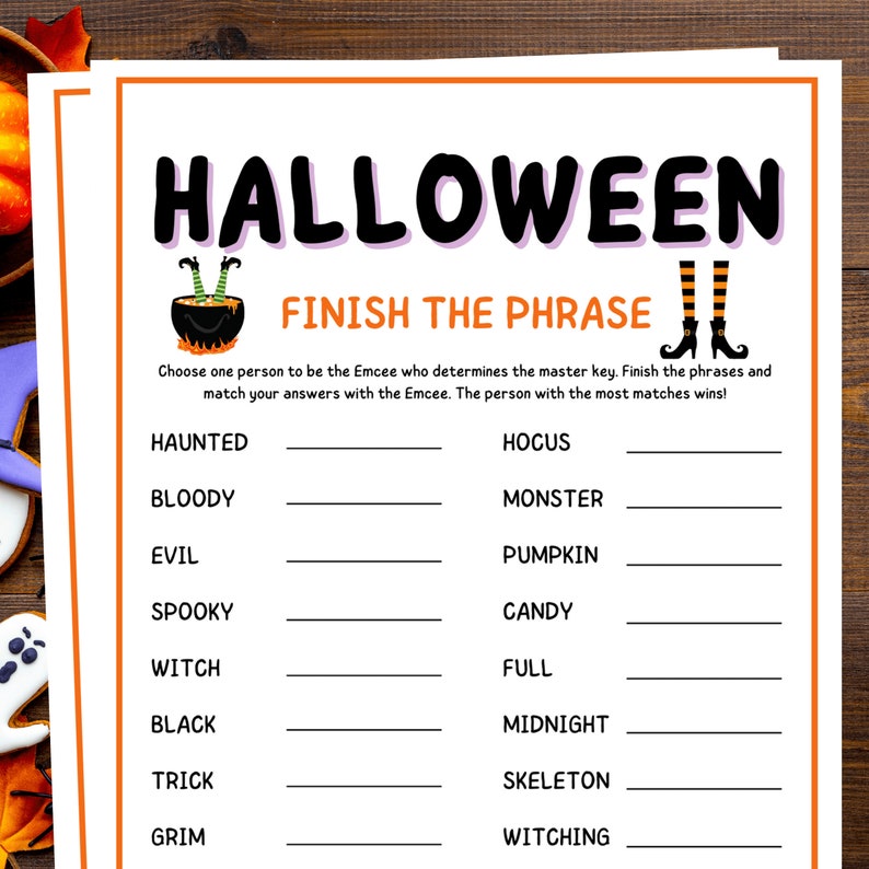 Halloween Games, Finish the Phrase, Halloween Trivia, Halloween Party ...