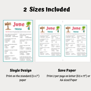 June Trivia, June Games, June Party Games, June Games for Kids, June ...