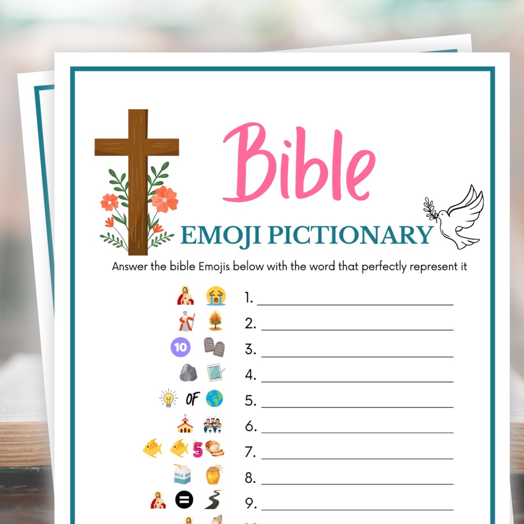 Bible Games Emoji Pictionary, Bible Games for Kids, Printable Bible ...