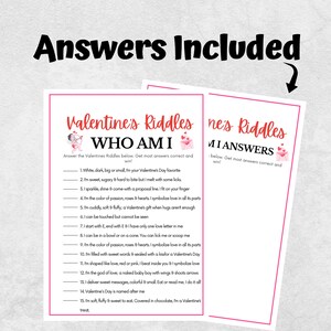 Valentines Day Riddles, Who Am I, Valentines Day Game, Valentines Day ...