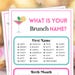 Brunch Games, What is Your Brunch Name, Birthday Brunch Games, Couples ...