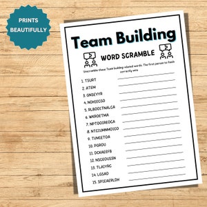 Team Building Word Scramble Team Building Games Office Party Games ...