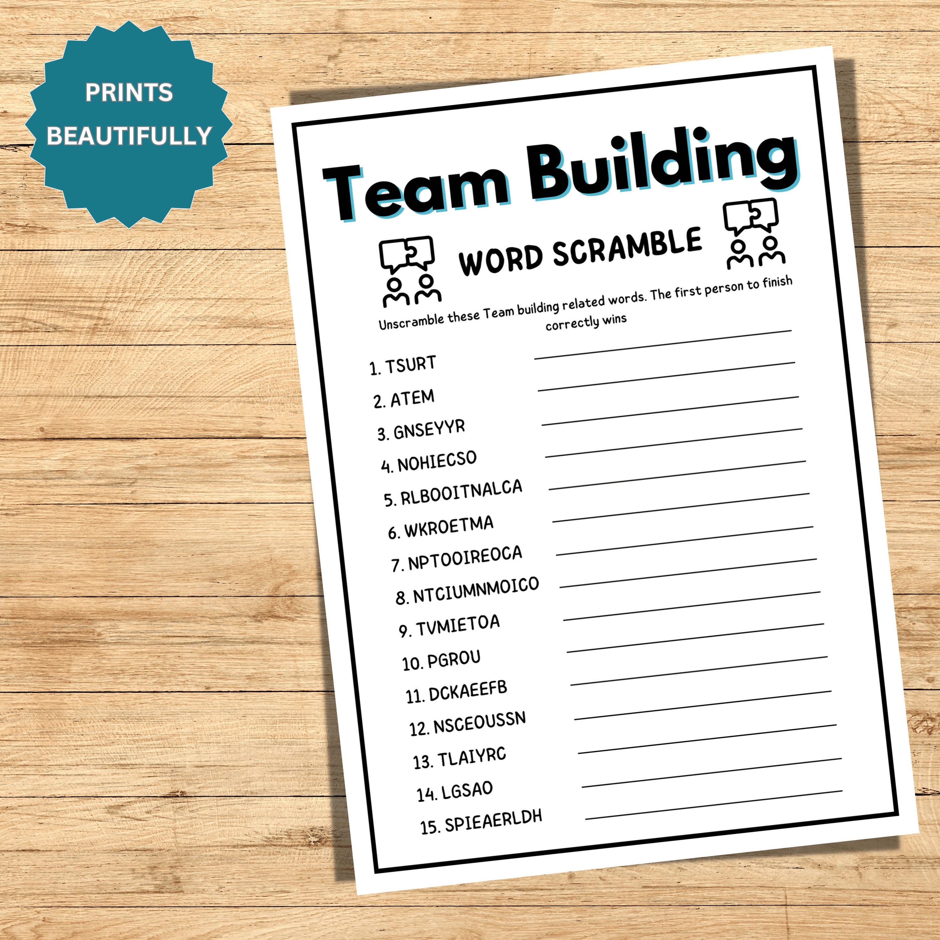 Team Building Word Scramble Team Building Games Office Party Games ...