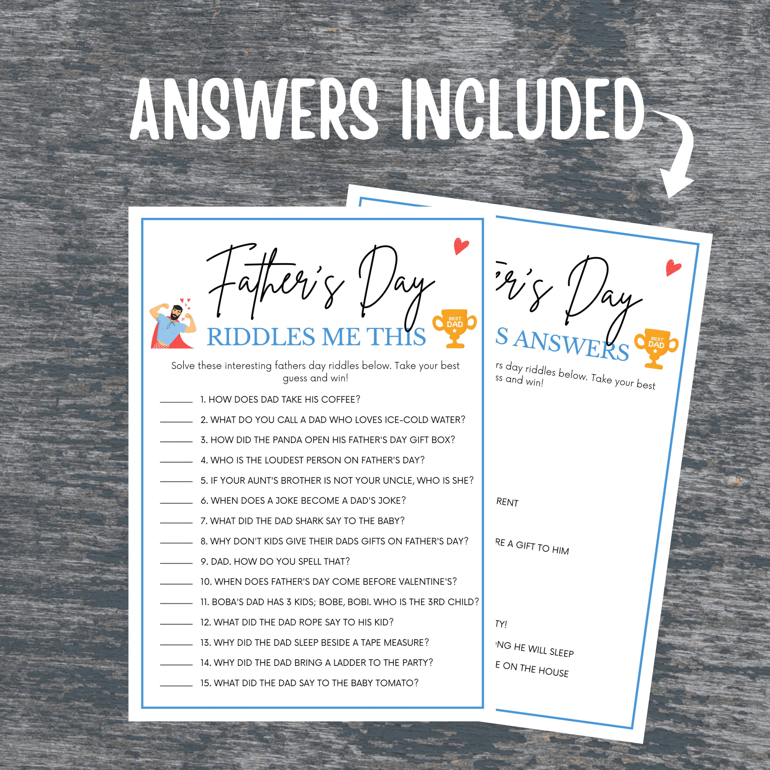 Fathers Day Games, 35 Game SUPER Bundle, Fathers Day Party Games, Games ...