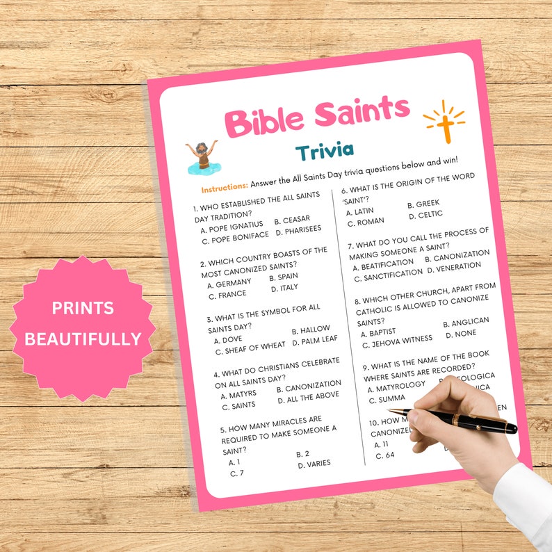 Bible Games, Saints Trivia, Bible Games for Kids, Bible Games for ...