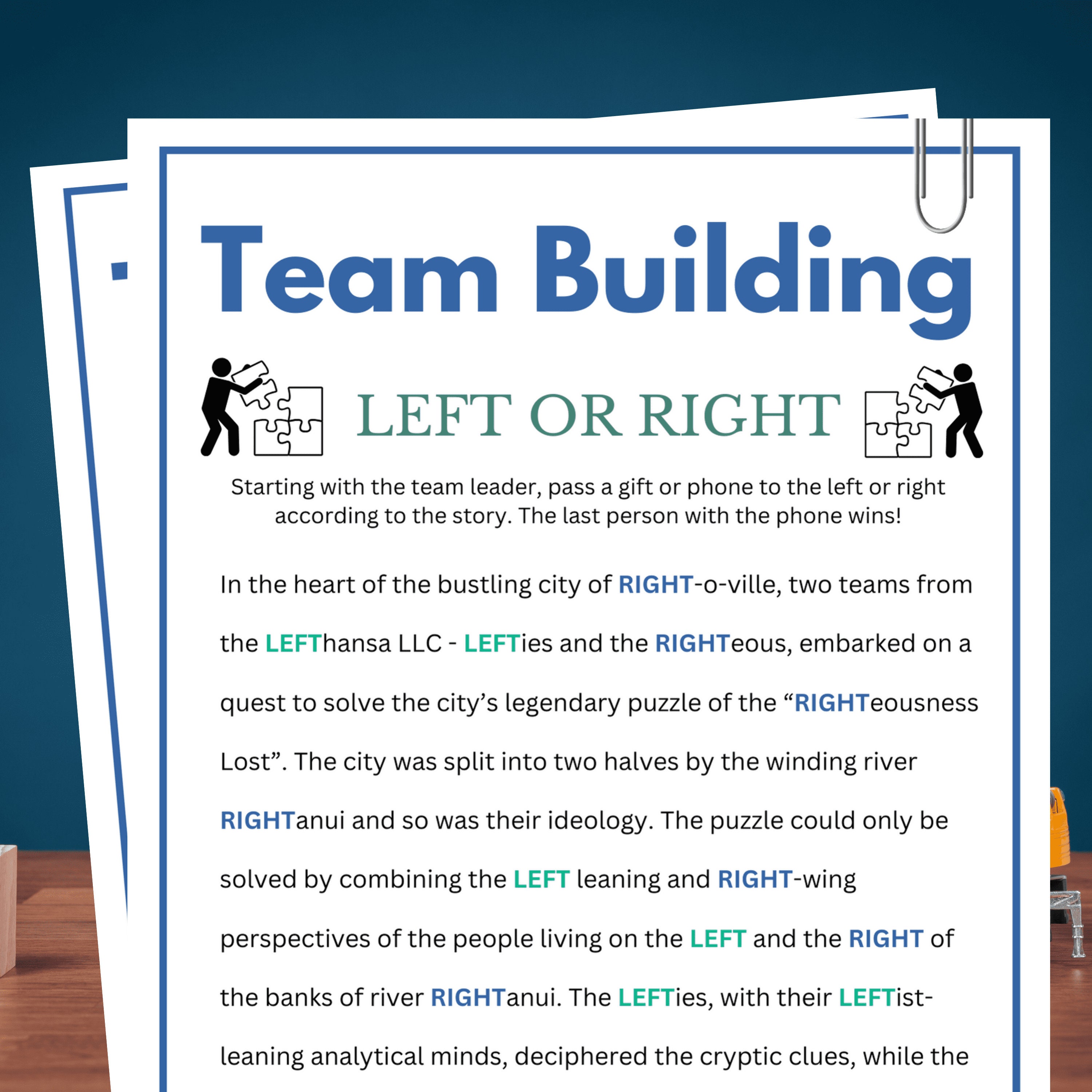 Team Building Games, Left or Right Story Game for Team, Groups ...
