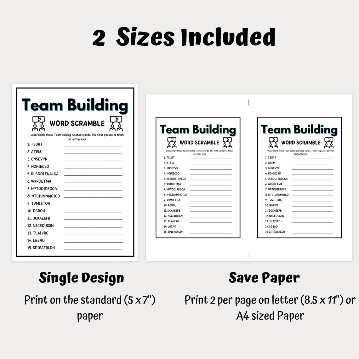 Team Building Word Scramble Team Building Games Office Party Games ...