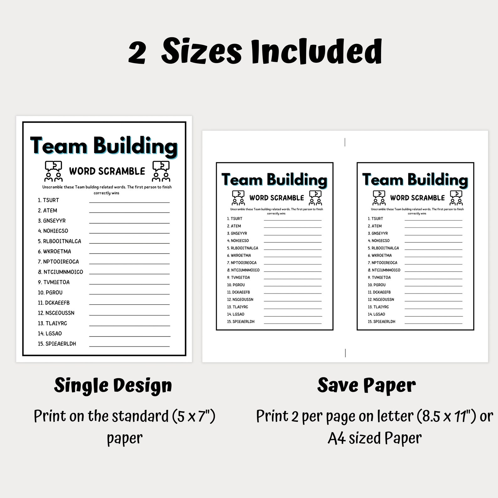 Team Building Word Scramble Team Building Games Office Party Games ...