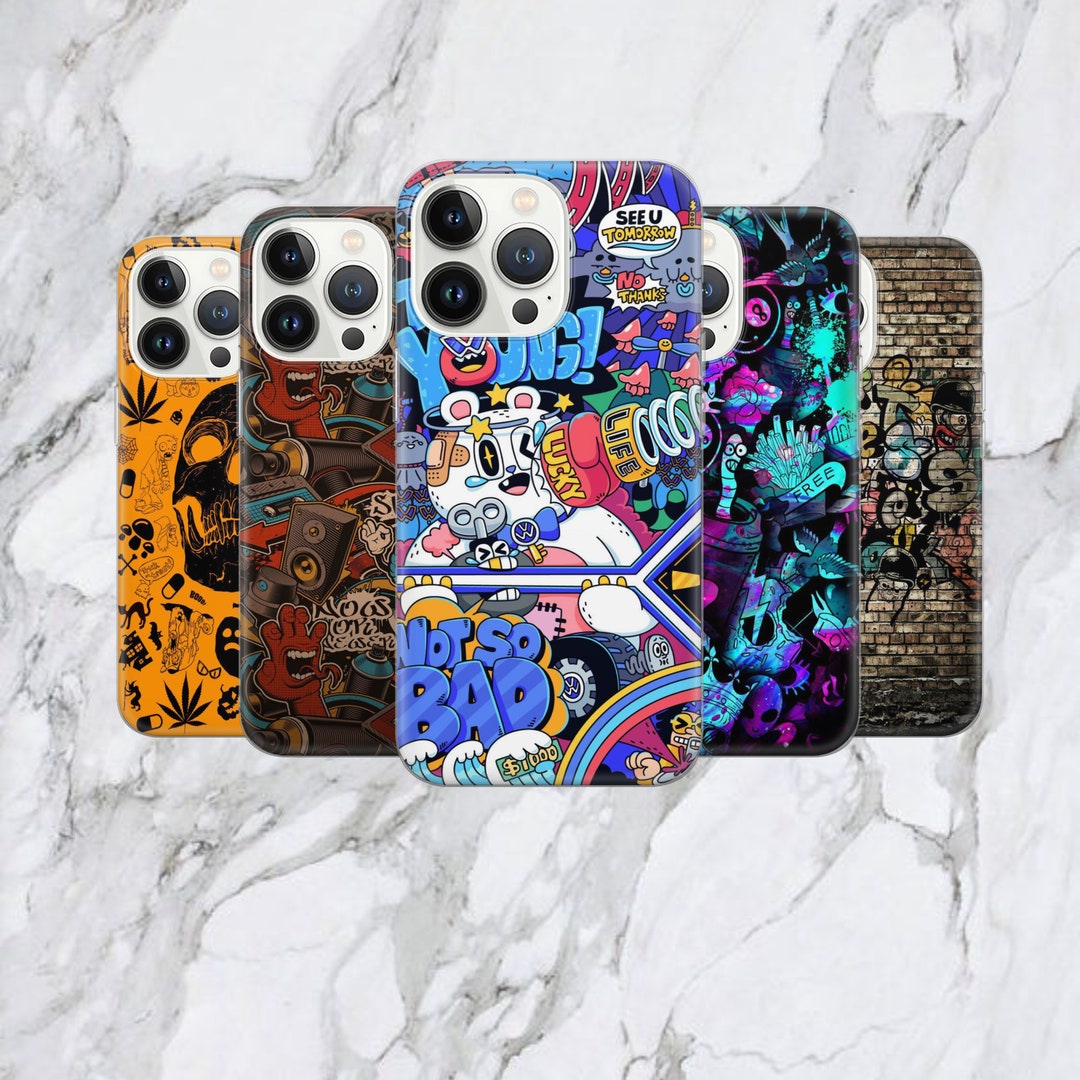 Buy Graffiti Phone Case Street Art Cover for iPhone 14 13 12 Pro 11 XR ...