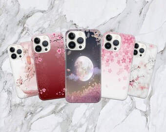 Sakura Phone Case Cherry Blossom Cover for iPhone 15 14 13 12 Pro 11 XR ...