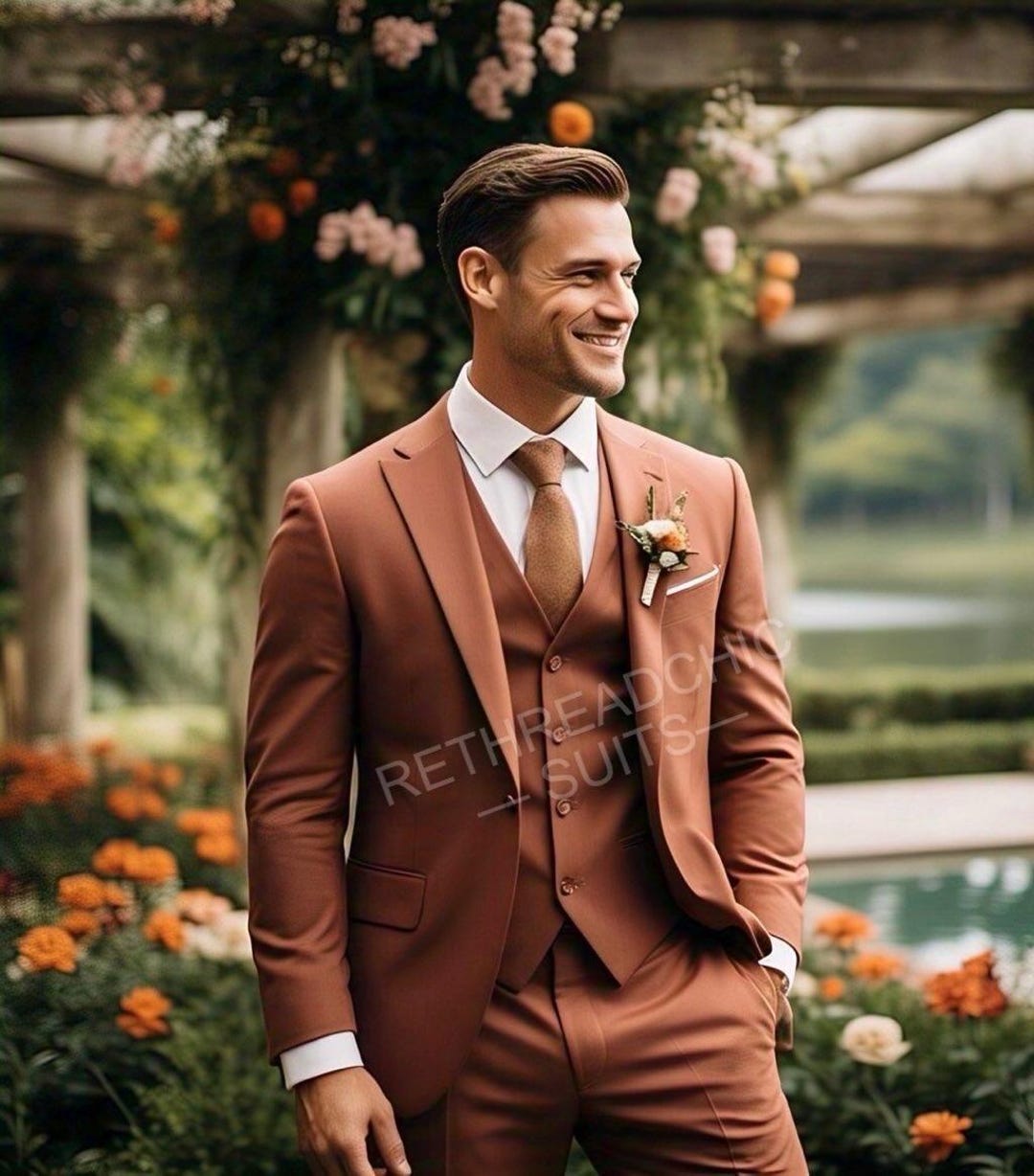 Rustic Suit for Men, Three Piece Suit, Slim Fit Suit, Groom and ...