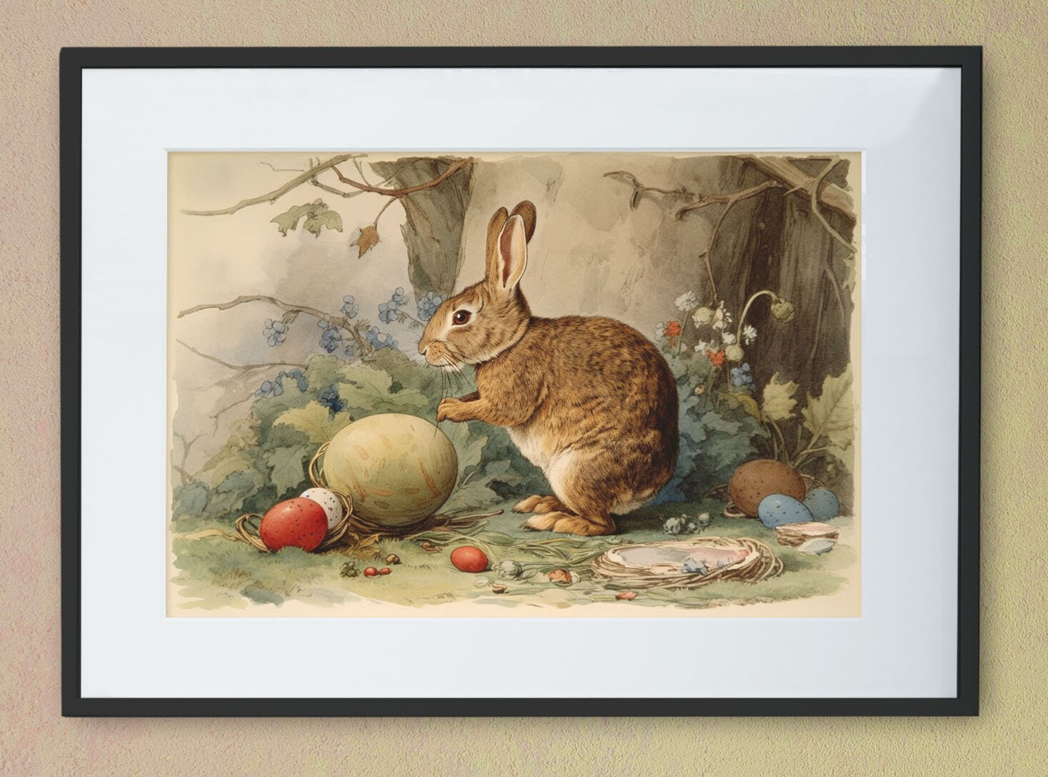 Funny Easter Bunny Illustration (for Children Bedrooms) (08) - Etsy