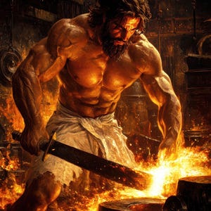 God Hephaestus Art - Ancien Greek Gods Art Print - Hephaestus God of ...